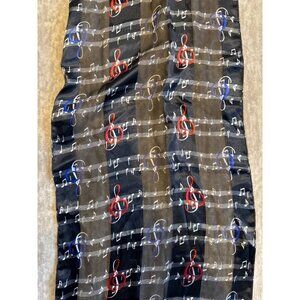 Accessories | Rectangle Music Note Fashion Rectangle Scarf Black Stripe ...